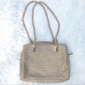 Ivanka Trump | Bags | Rare Ivanka Trump Embossed Ostrich Handbag Tan ...